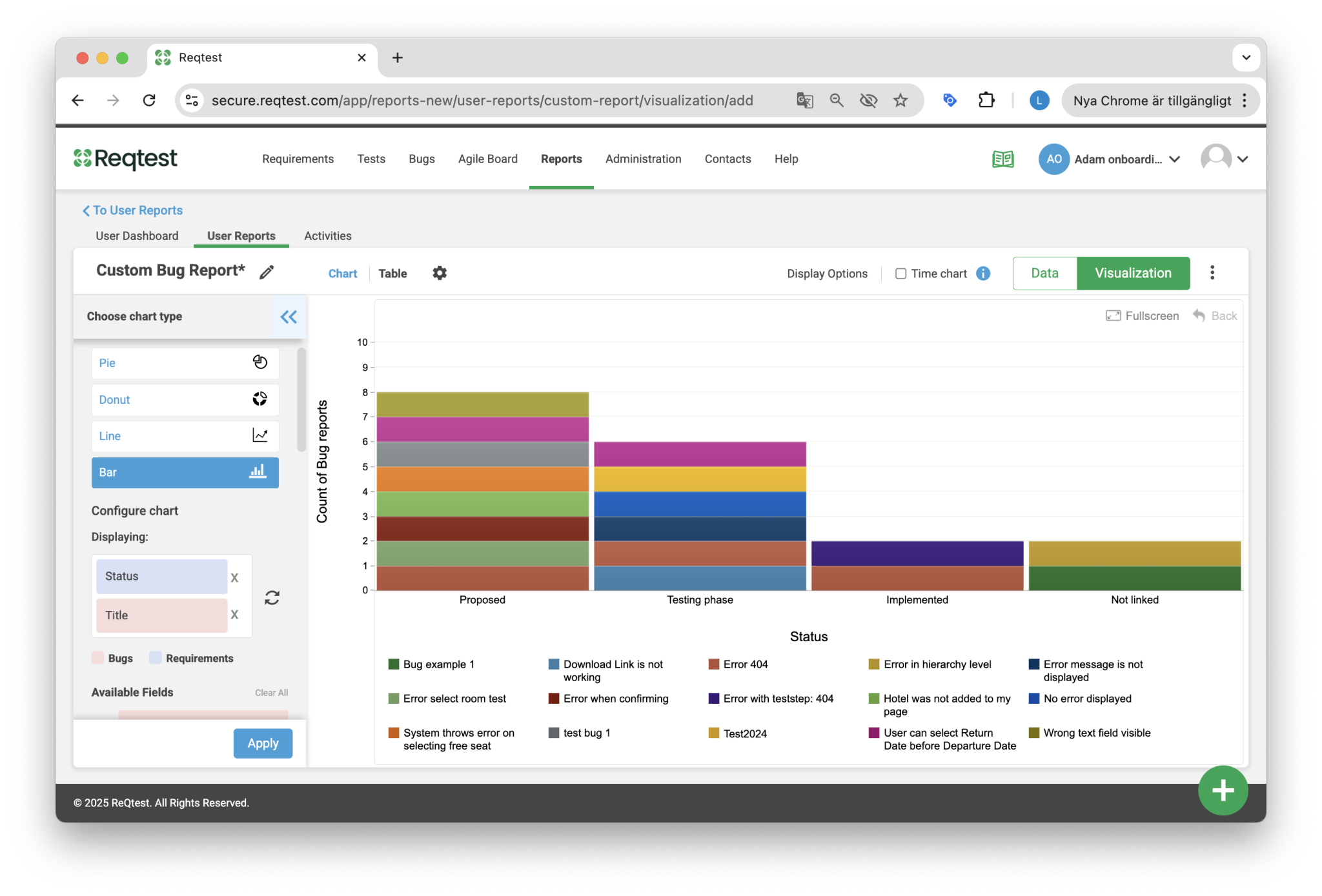 Reports and Dashboards - Reqtest Help